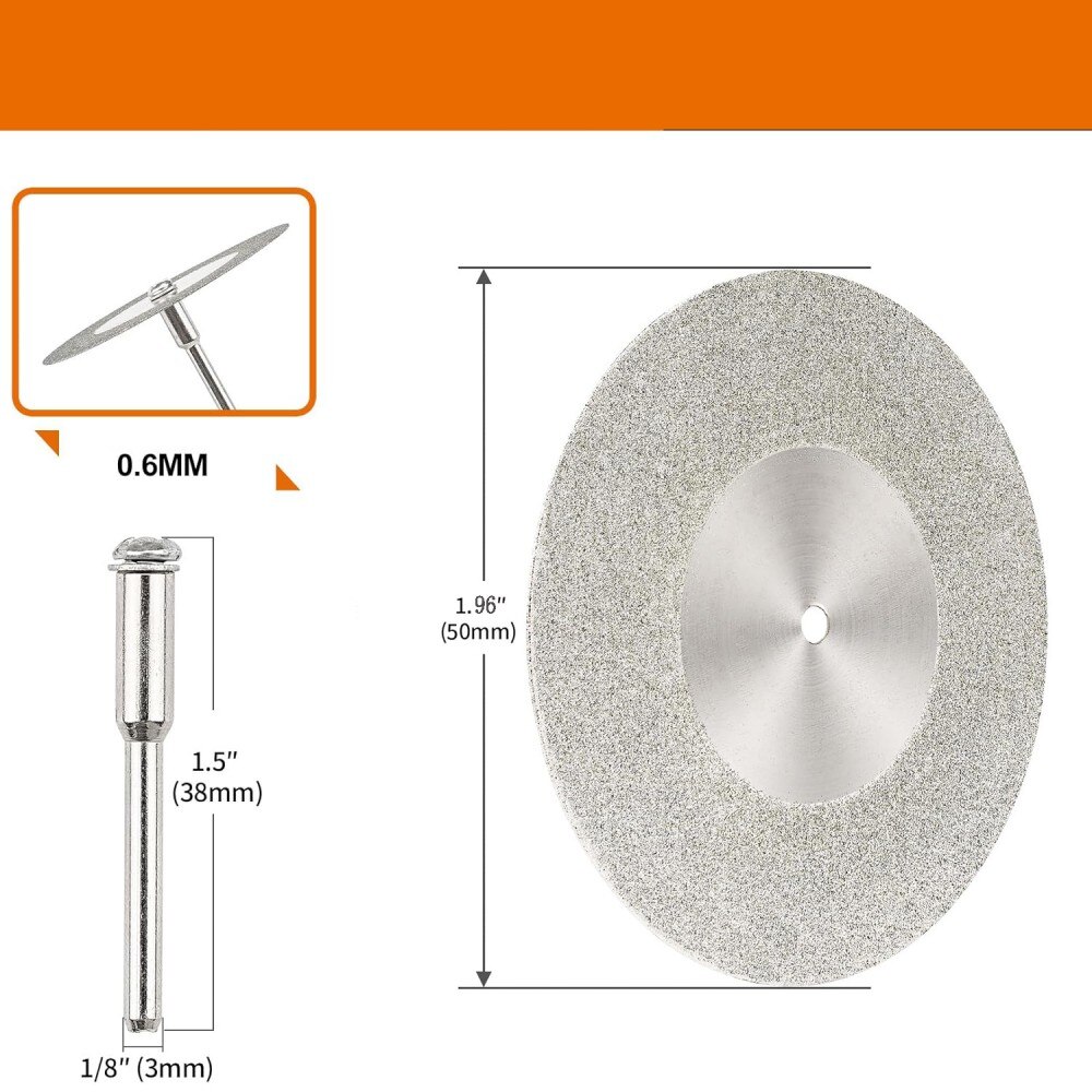 Set 10 discuri de taiere diamantate 50mm pentru unelte rotative, sunvo ...