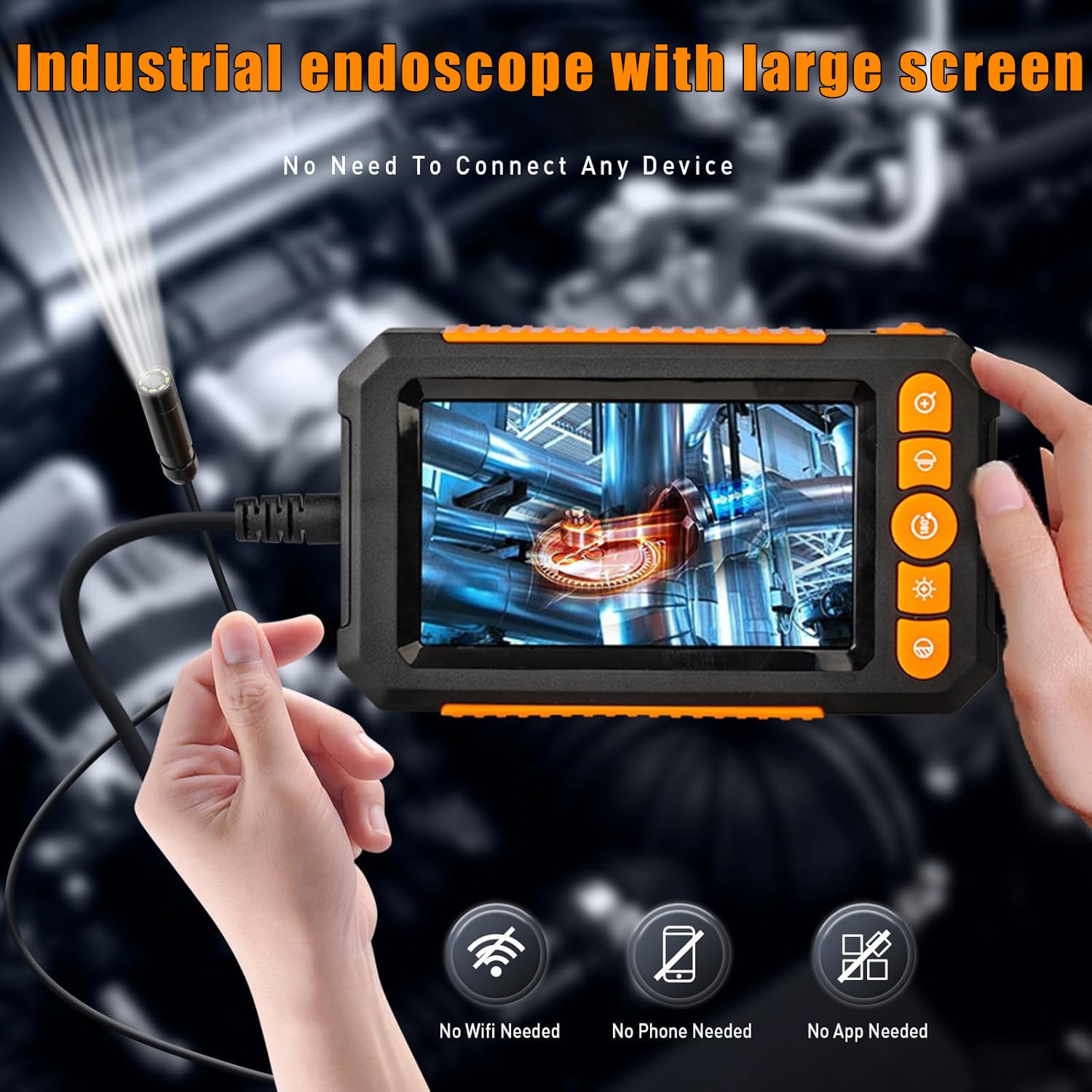 Endoscop Digital Portabil, BYONDSELF®, Camera De inspectie, Cu Cablu ...