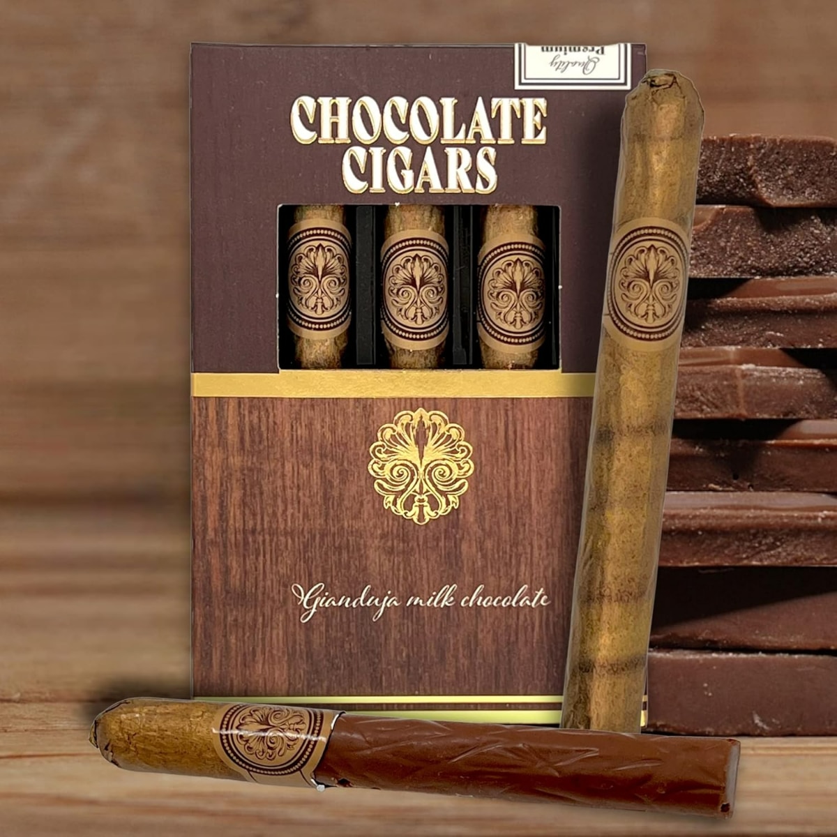 Set cadou, Pahar pentru whiskey, 3 tigari de ciocolata, Sticla, Maro ...