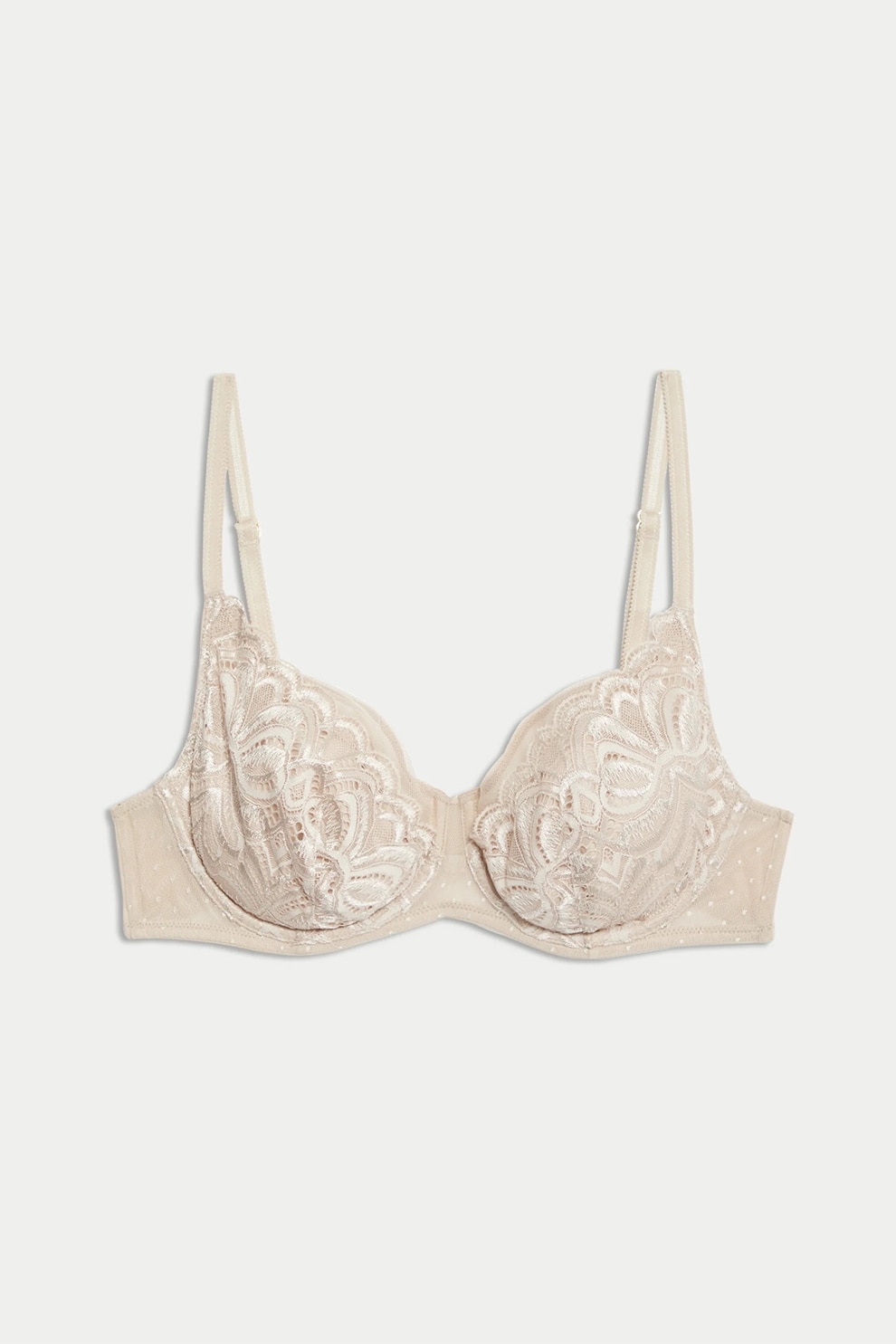 Marks & Spencer, Sutien de dantela cu bretele ajustabile, Crem, 32A ...