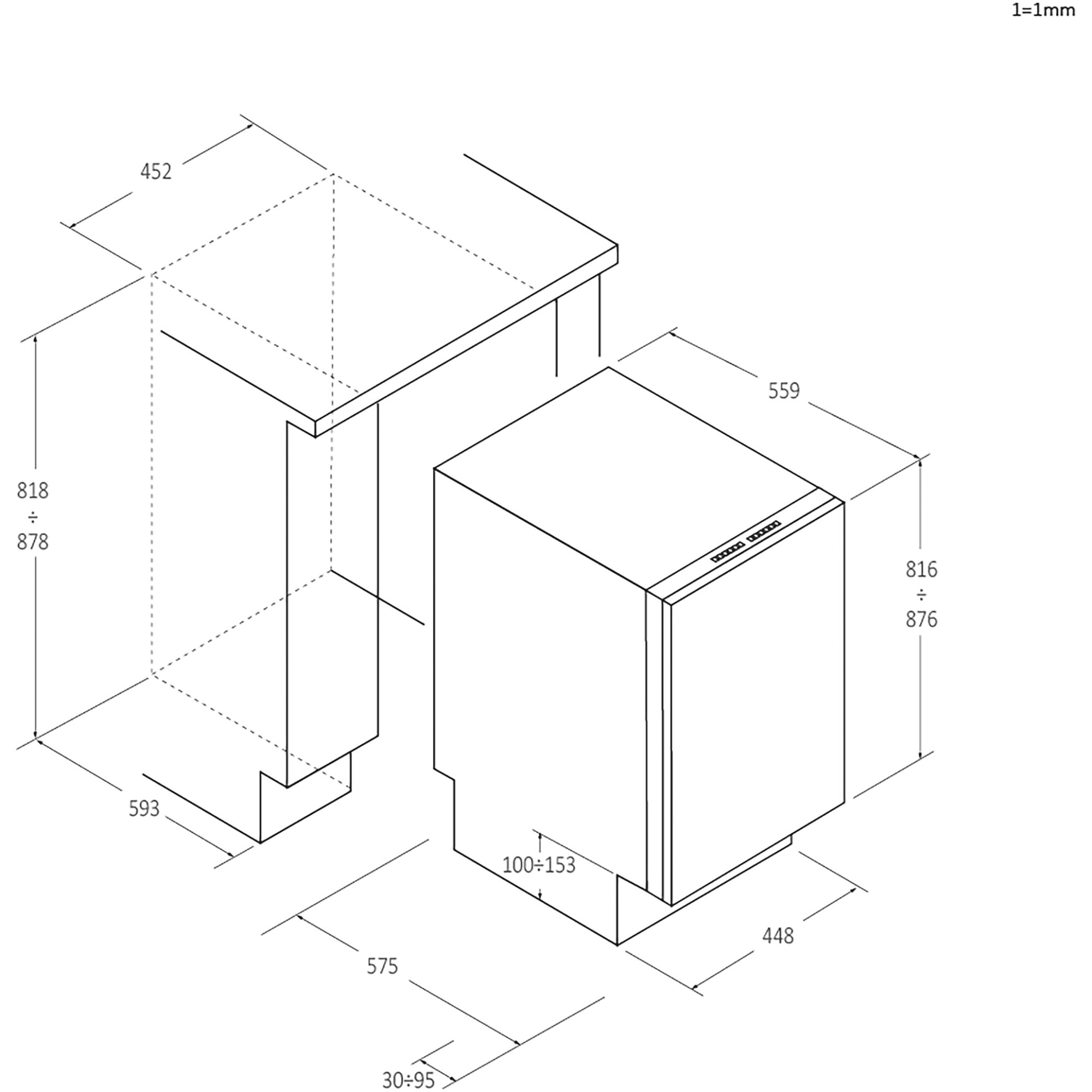 Masina de spalat vase incorporabila Candy Brava CDIH 2D949, 9 seturi, 7 ...