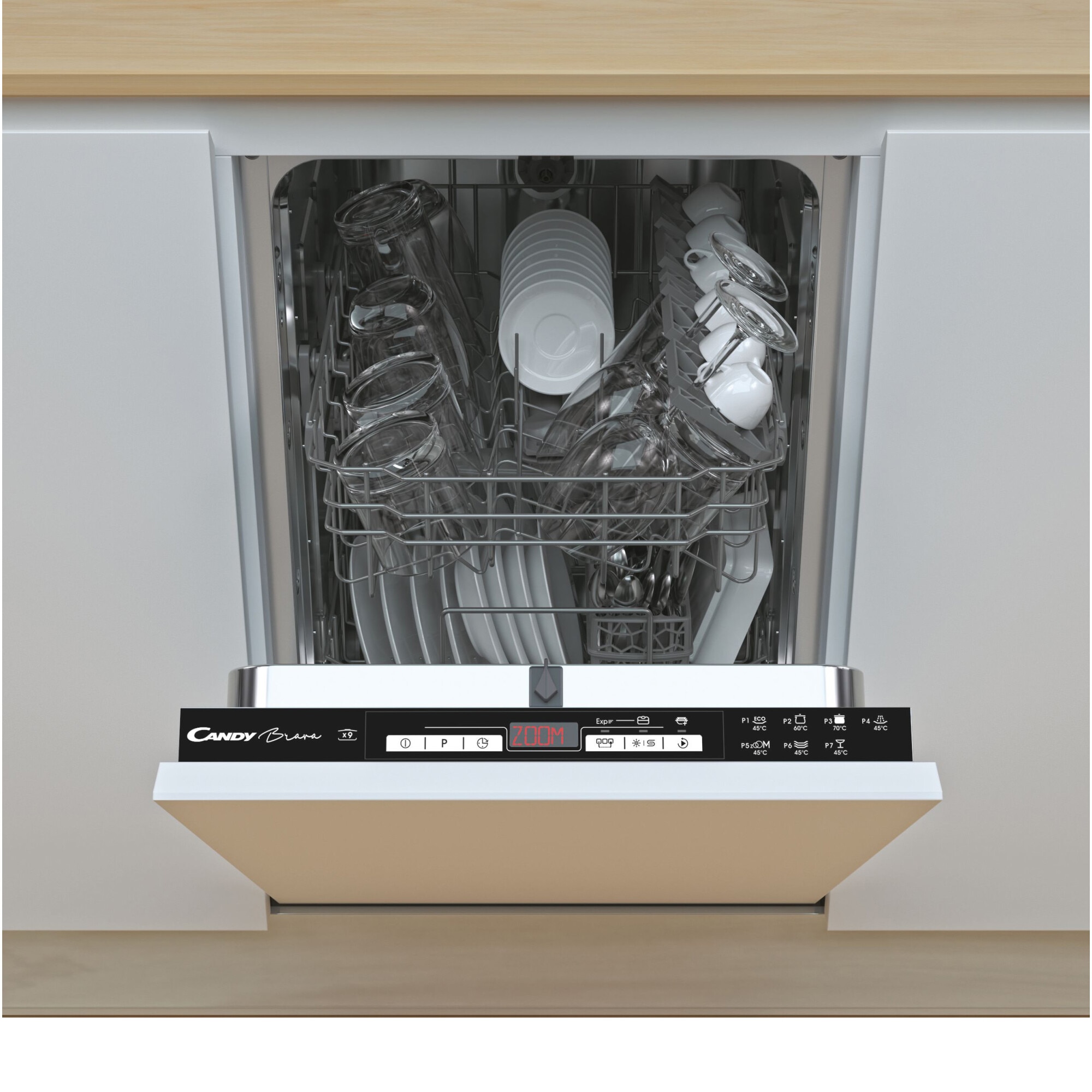 Masina de spalat vase incorporabila Candy Brava CDIH 2D949, 9 seturi, 7 ...