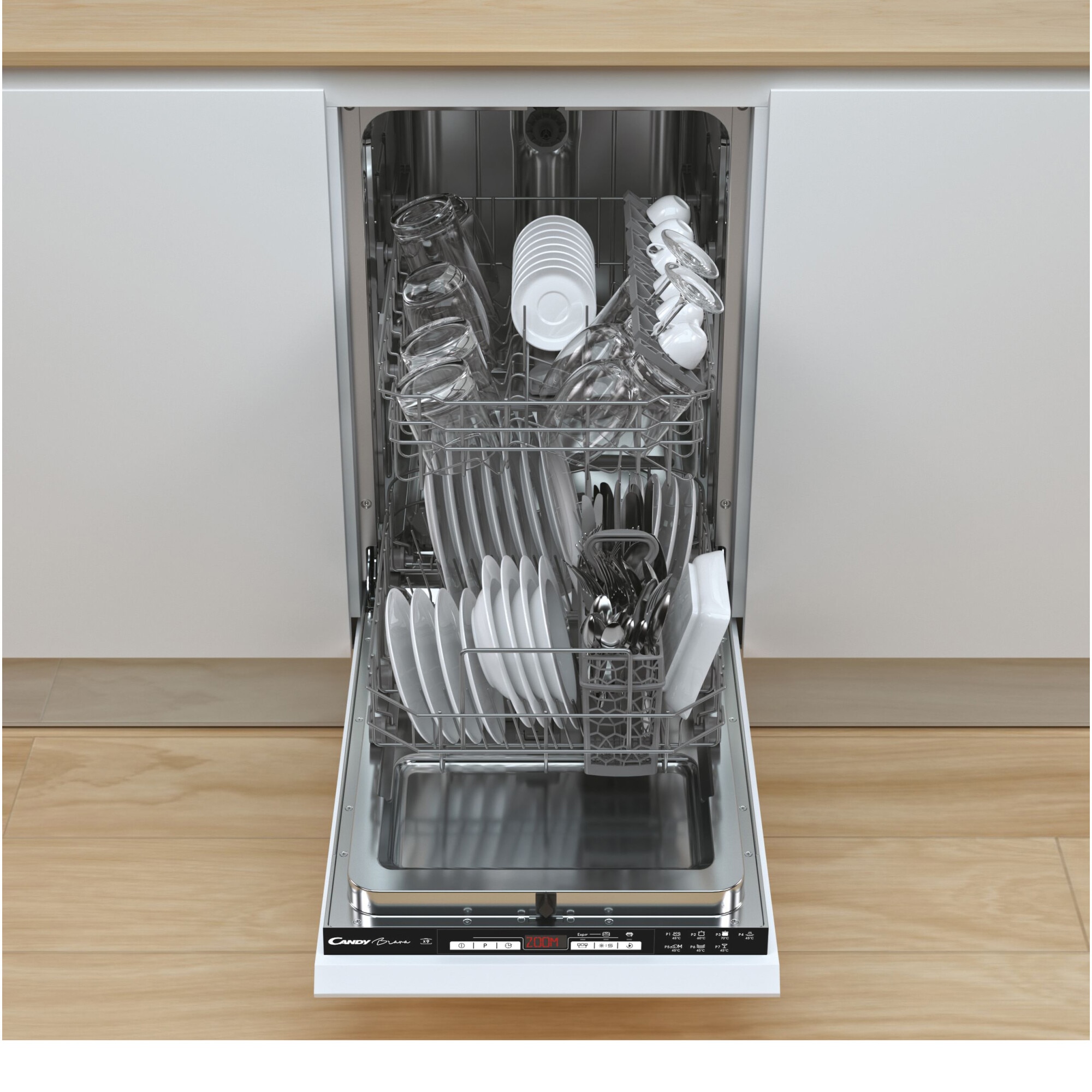 Masina de spalat vase incorporabila Candy Brava CDIH 2D949, 9 seturi, 7 ...