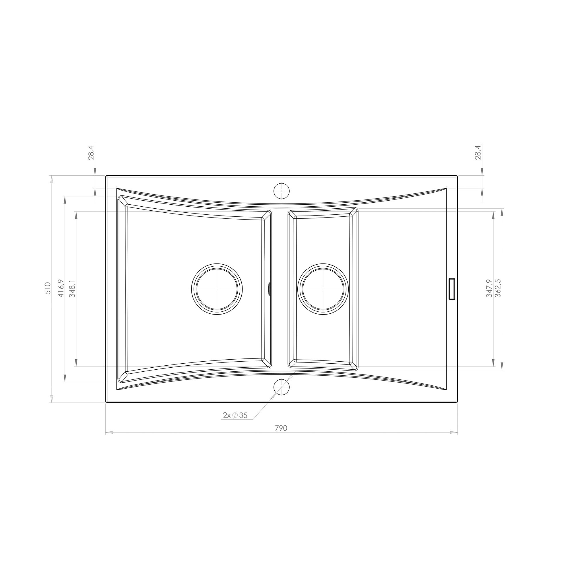 Set Pyramis chiuveta SOFTLINE si baterie OSSIA, 790x510mm, 1 1/2 cuve ...