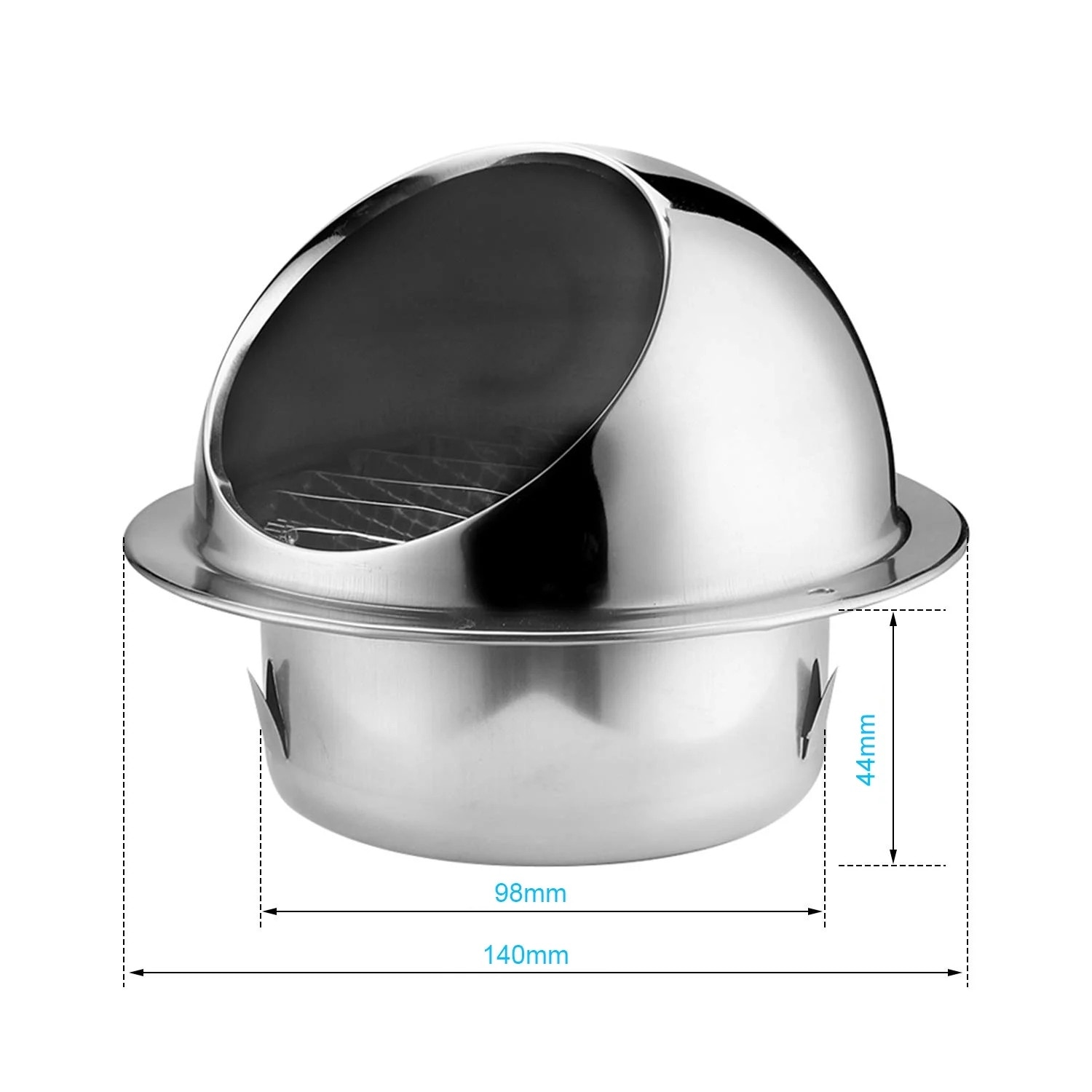 Grilaj de ventilatie rotund din otel inoxidabil 304, 98mm, cu plasa ...