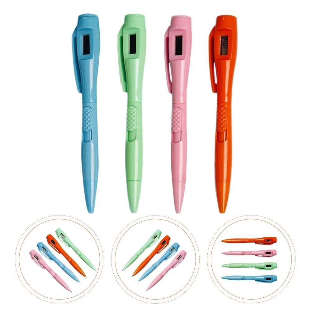 Set 4 Pixuri cu Ceas, Plastic, Multicolor - eMAG.ro