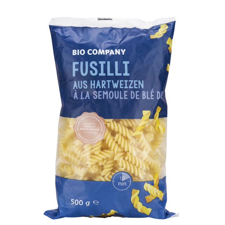 Paste Bio Fusilli din Grau Dur Bio Company 500 g - eMAG.ro