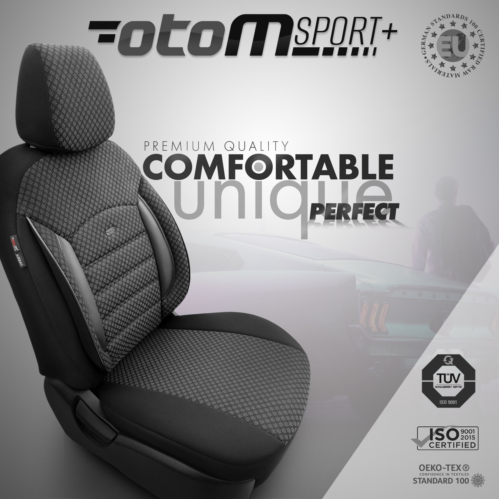 Set huse auto Otom Comfort, 11 piese, negru - eMAG.ro
