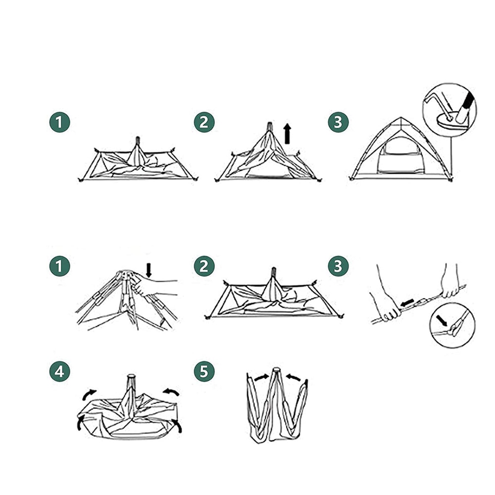 Cort camping automat, 3-4 persoane, impermeabil, albastru ...