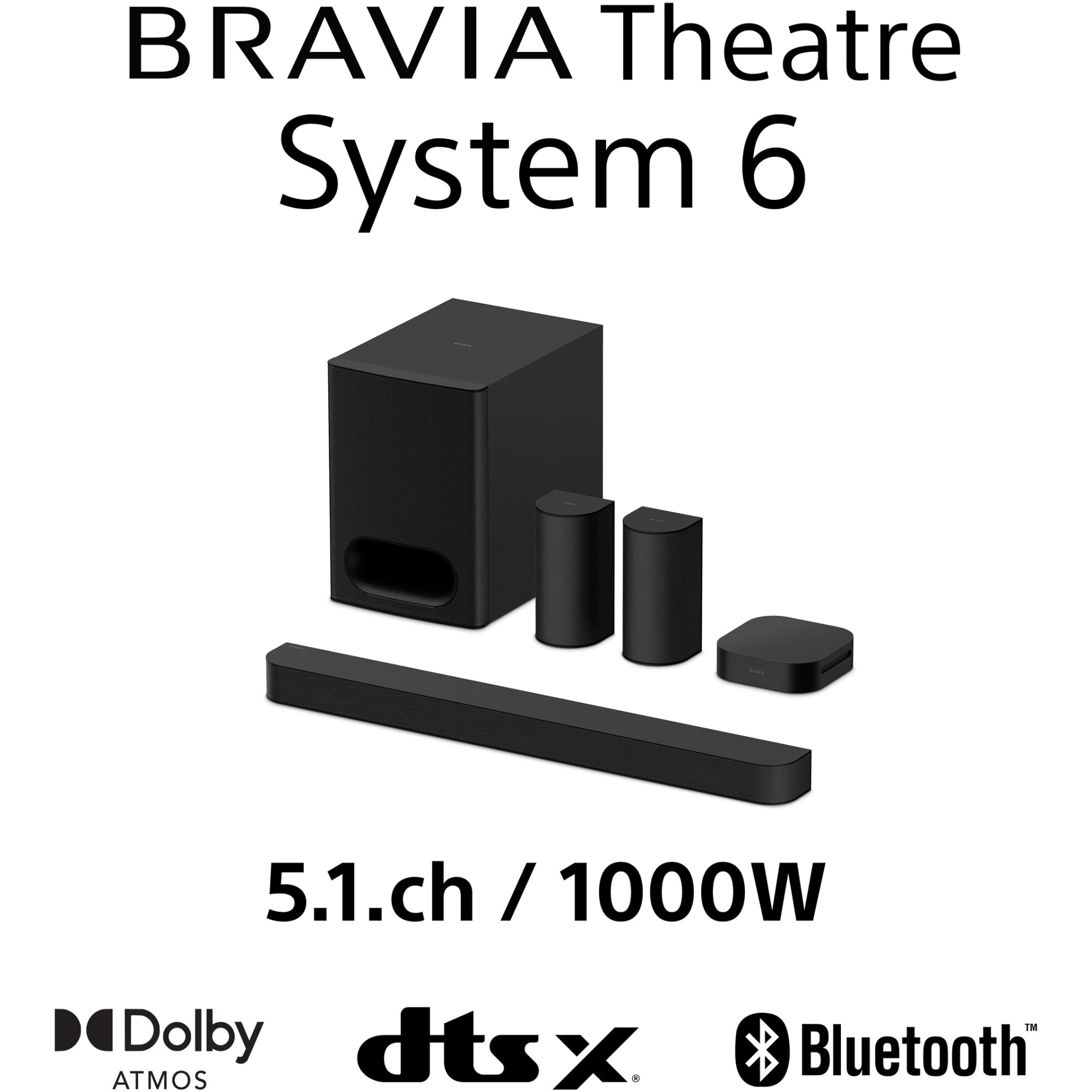 Soundbar Sony BRAVIA Theatre System 6 HT-S60, 5.1ch, 1000W, Dolby Atmos ...