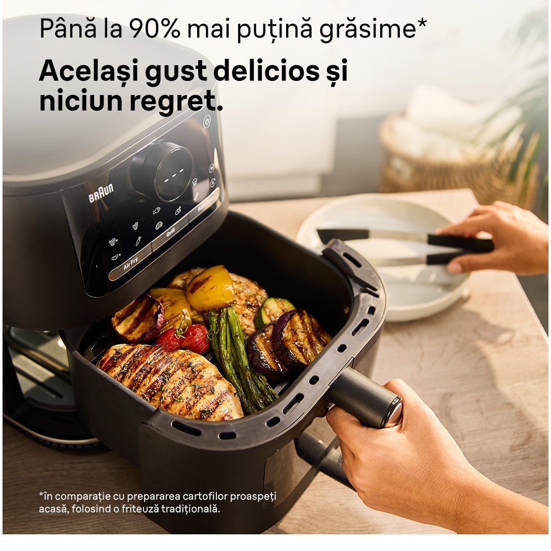 Friteuza cu aer cald, fara ulei, Braun MultiFry 5 HF5073, 3in1: air ...