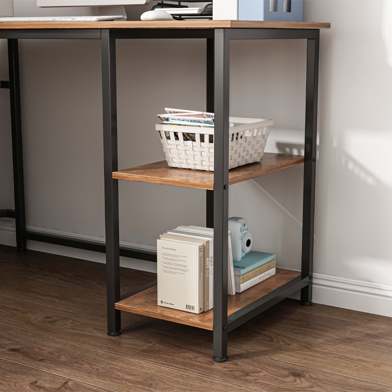 Rebiko Birou de colt in forma de L, cadru din otel, 150x137x75cm ...