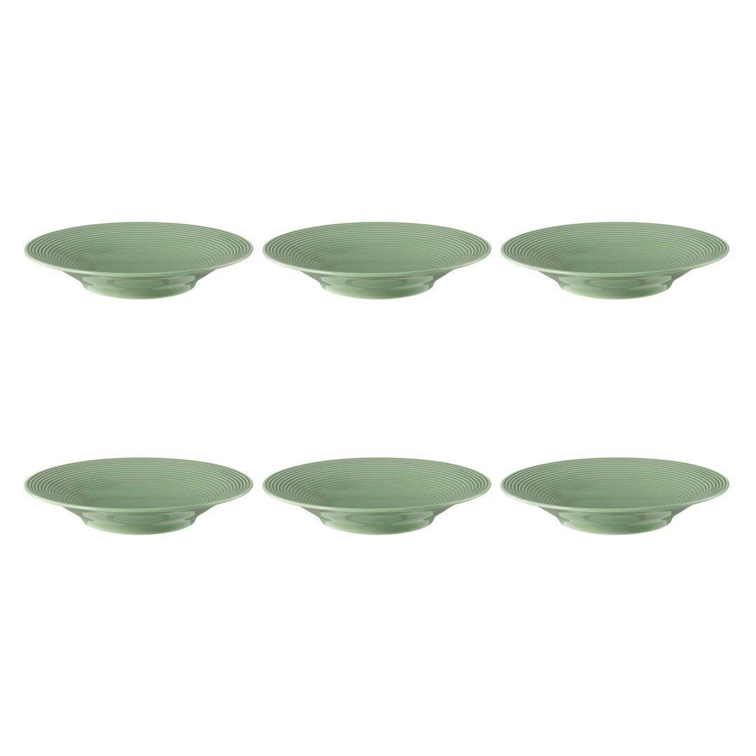 Set Farfurii Adanci BEAT, 22.5 cm, set 6 bucati, portelan, Verde - eMAG.ro