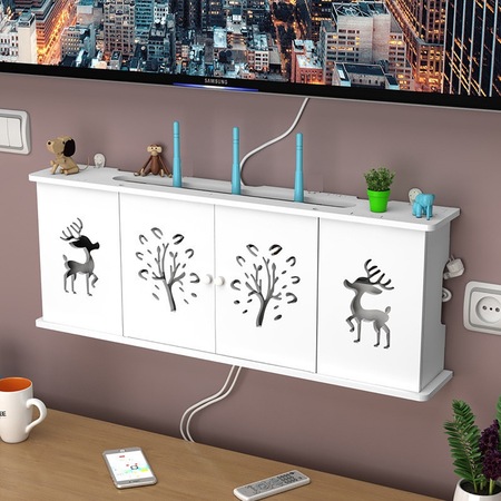 Raft Suport pentru router, CooTooLa®, Usa Dubla, Model de cerb si copac ...