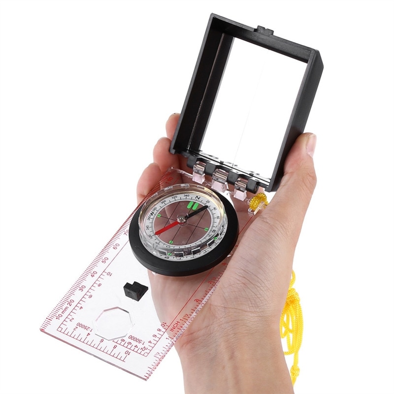 Busola de navigatie cu rigla, transparenta, 22g, pentru camping si ...