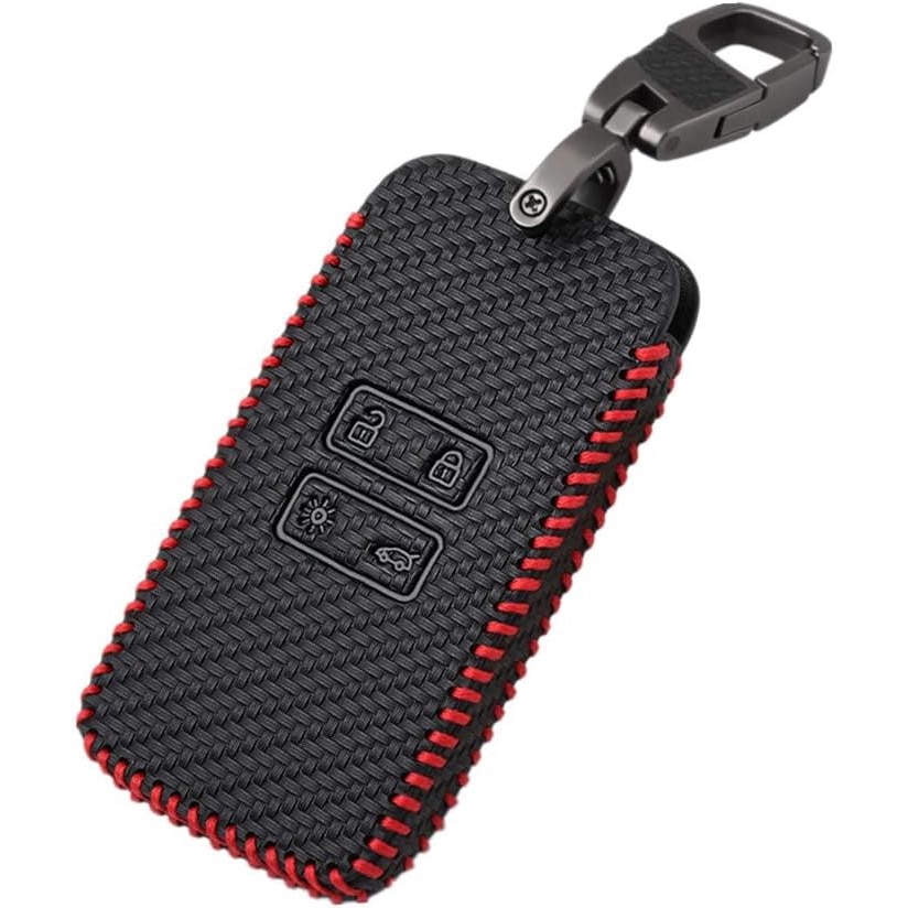 Husa din piele si fibra de carbon, compatibila cu cartela Renault ...