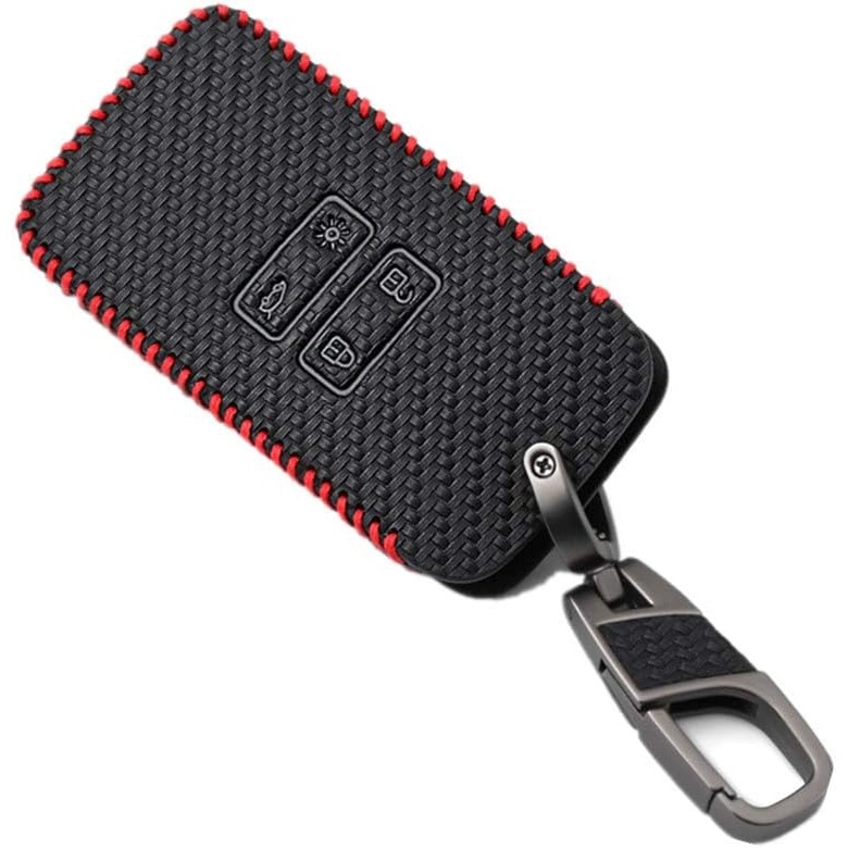 Husa din piele si fibra de carbon, compatibila cu cartela Renault ...