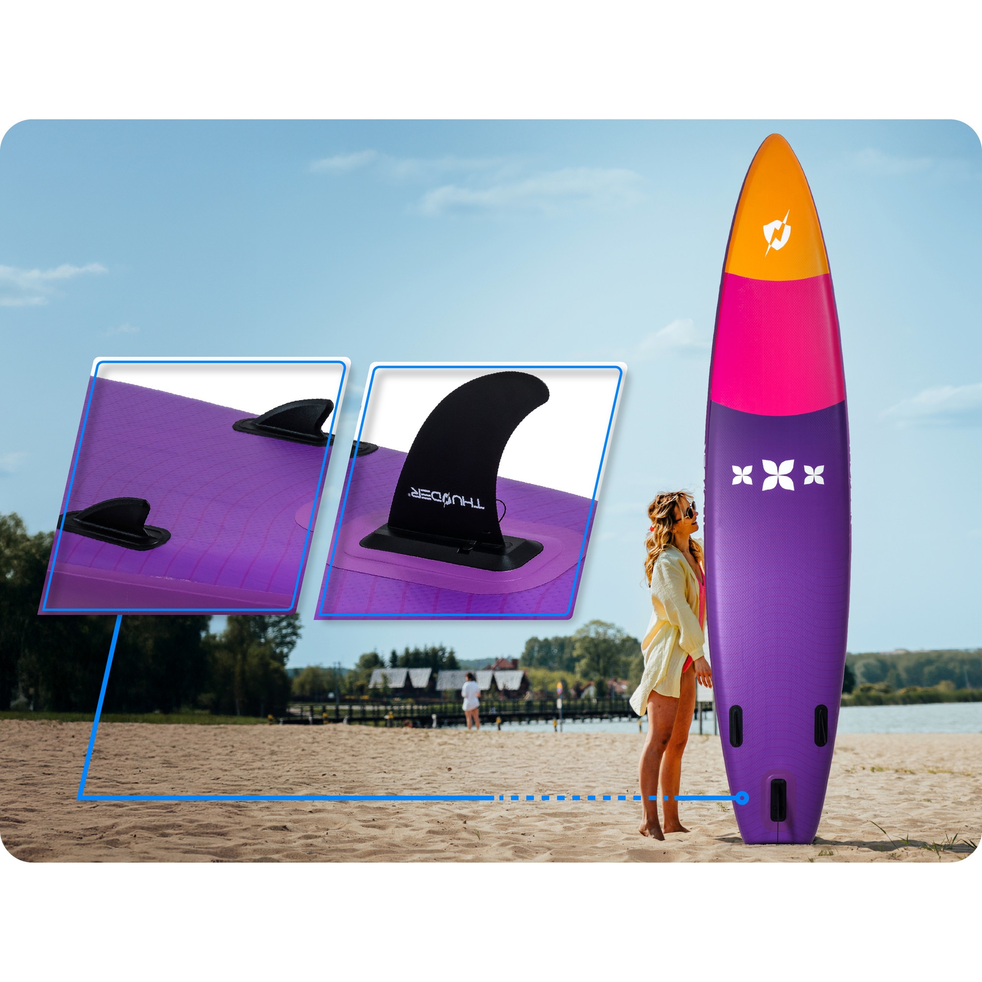 Placa gonflabilă, Stand Up, PaddleBoard, Thunder SHARPE, Kit de ...