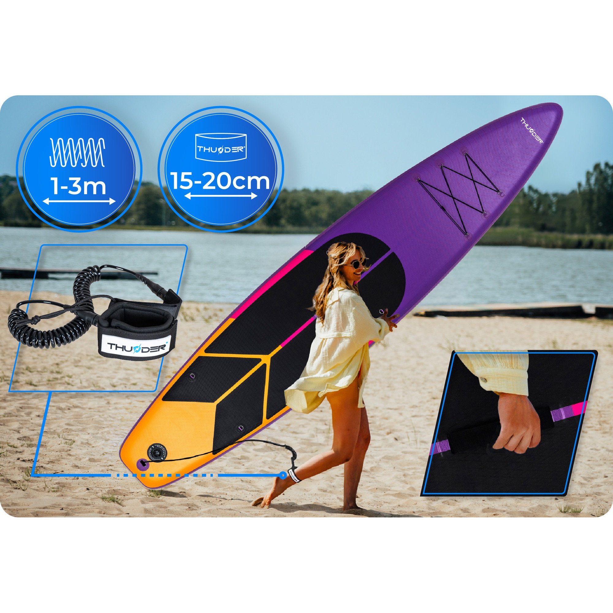 Placa gonflabilă, Stand Up, PaddleBoard, Thunder SHARPE, Kit de ...