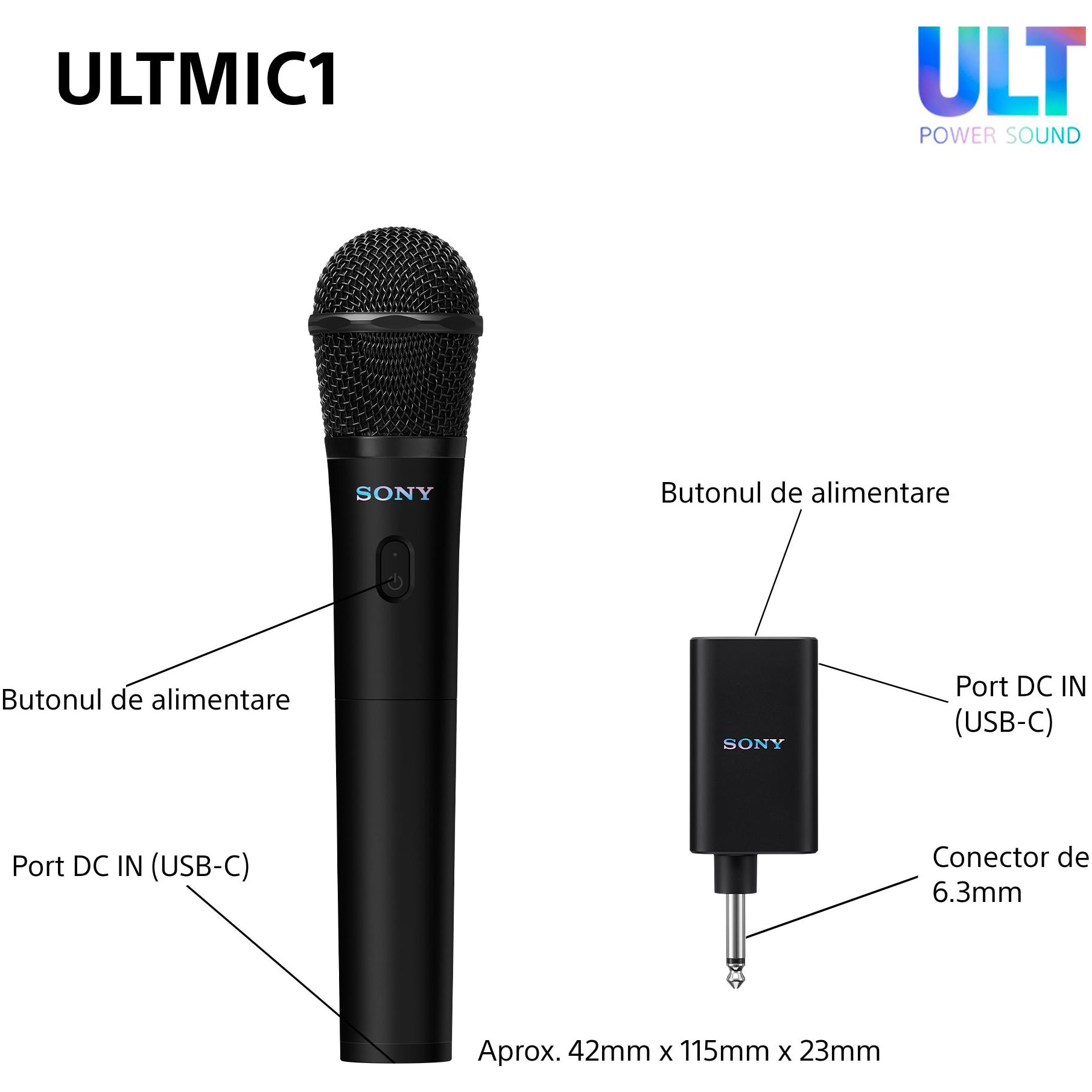 Set 2 microfoane wireless Sony ULT MIC, Receiver wireless, Advanced ...