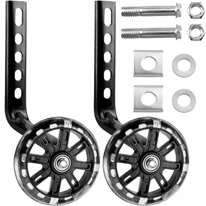 Set 2 roti laterale cu LED pentru bicicleta, Azaris, universale 12-20 ...