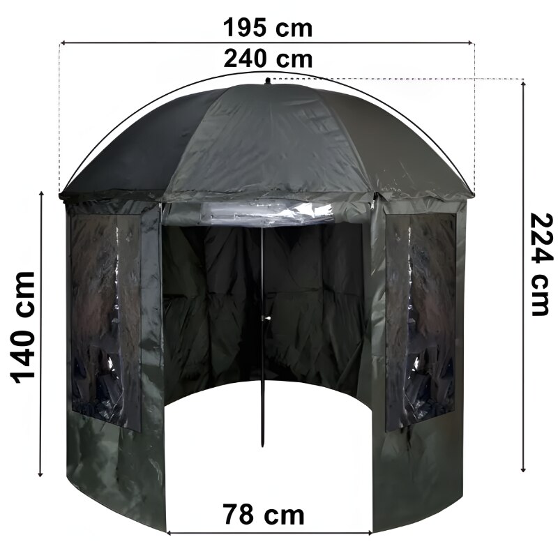 Adapost de pescuit profesional 3 in 1, tip umbrela, cort si paravan ...