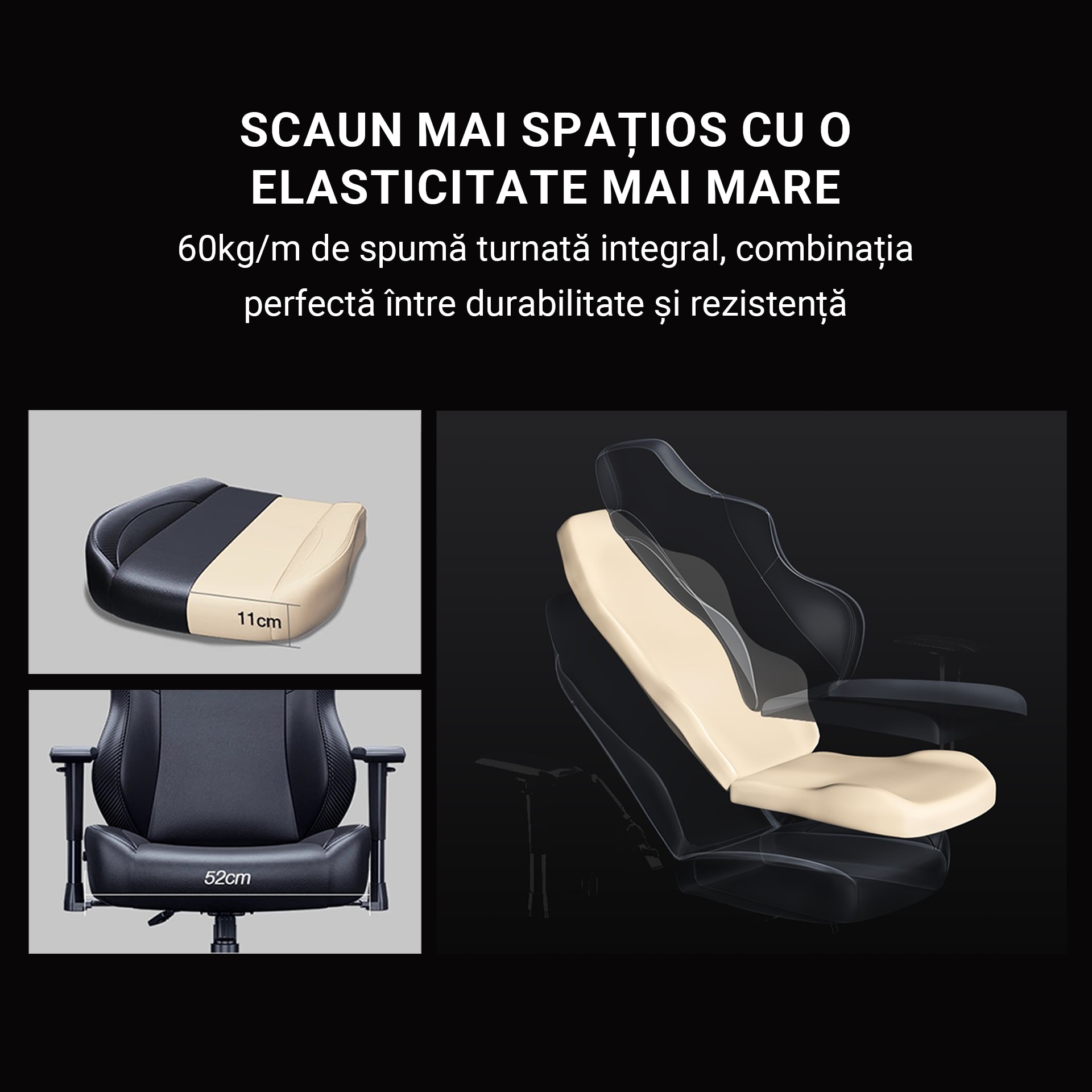 Scaun de gaming, Anda Seat, Phantom 3 L, Material textil (Fabric ...