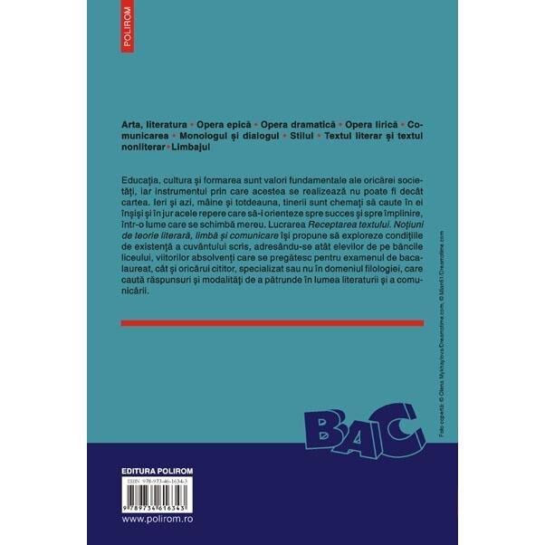 Receptarea textului literar. notiuni de teorie literara - Camelia ...