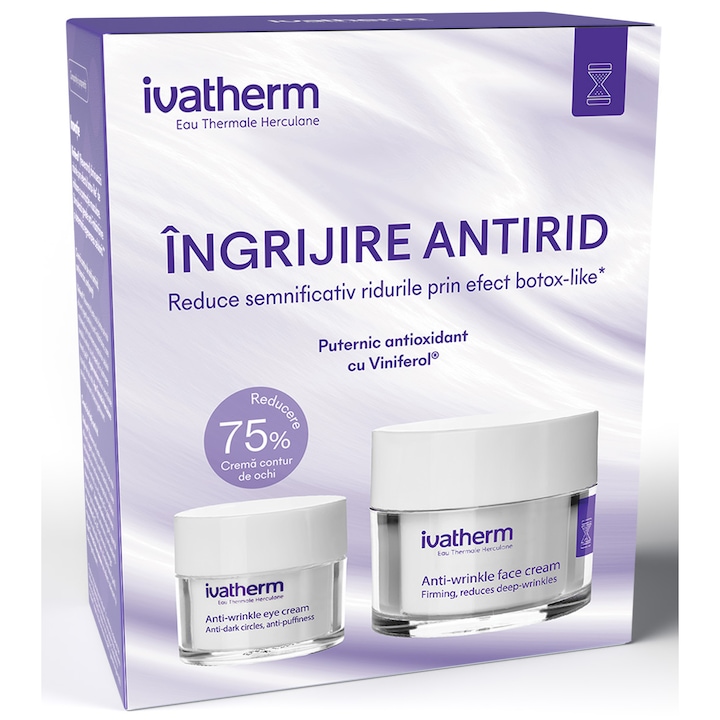 Pachet Ivatherm Crema antirid, 50 ml + Crema contur ochi, 15 ml - eMAG.ro