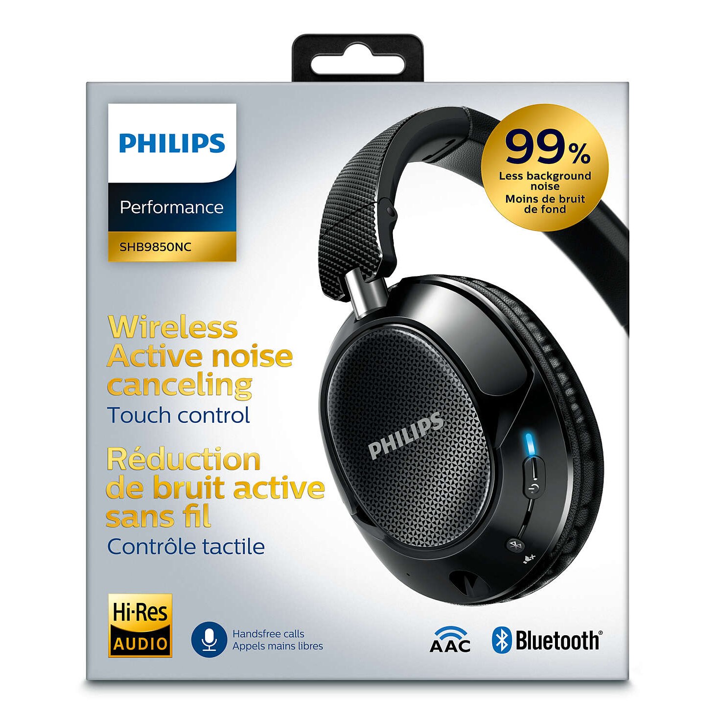 Casti PHILIPS SHB9850NC/00, wireless, noise canceling, Negru - eMAG.ro
