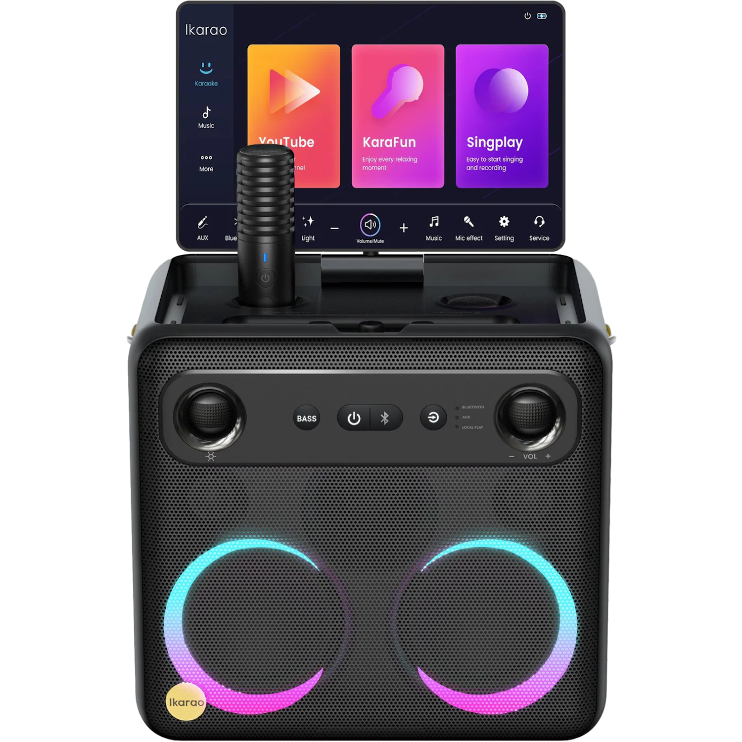 Boxa Karaoke Amplificata Ikarao Break X-2, Ecran Tactil HD, Microfon ...