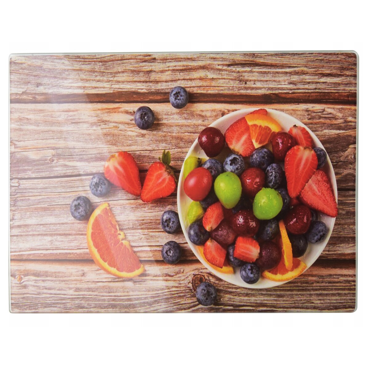 Tocator din sticla pentru bucatarie 30x20cm, Mondex, Fructe - eMAG.ro