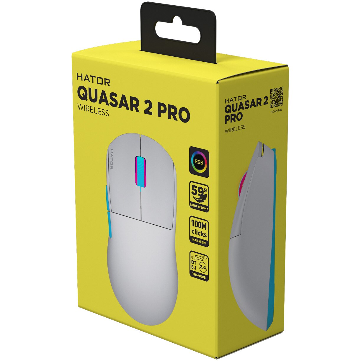 Vezeték nélküli gamer egér Hator Quasar Pro, 26K DPI, akár 1000 Hz-es ...