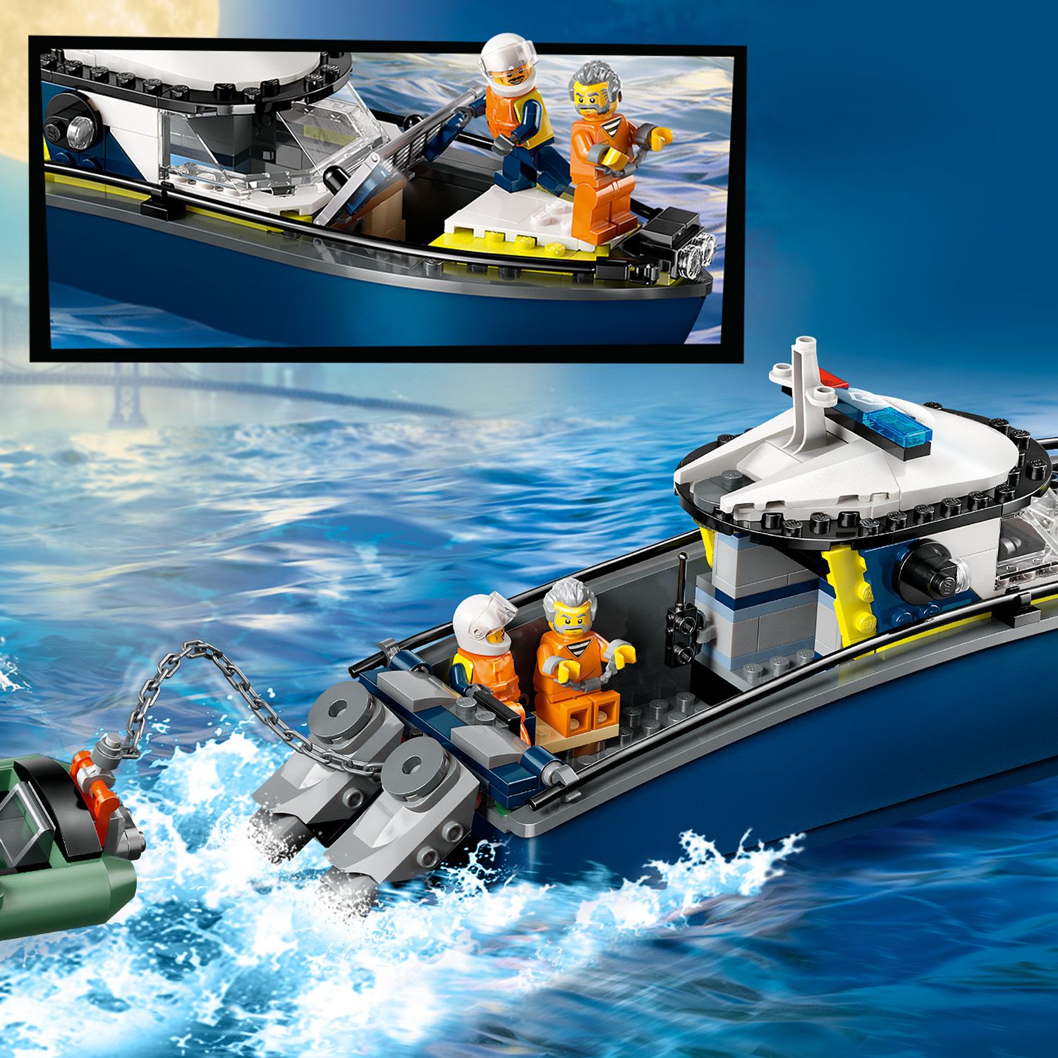 LEGO® City - Urmarire cu barca de politie 60456, 264 piese - eMAG.ro