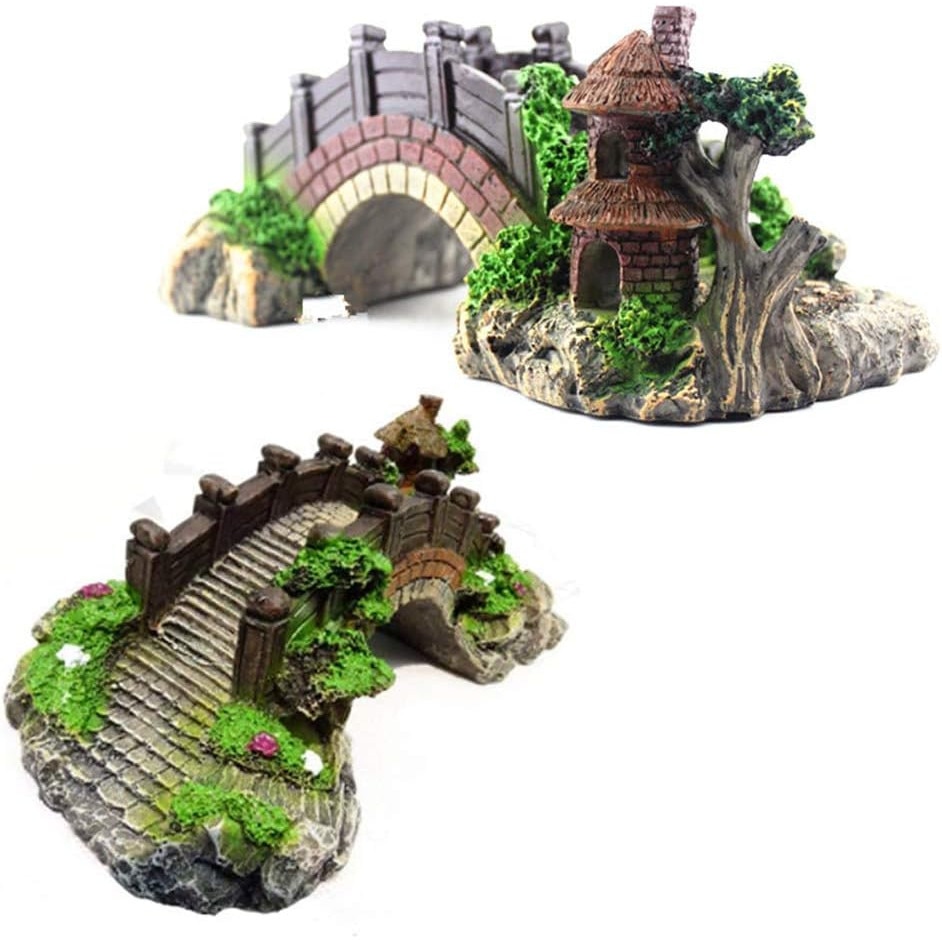 Pod acvariu, 18x9x7.5cm, design plat, decorativ, pentru pesti si ...