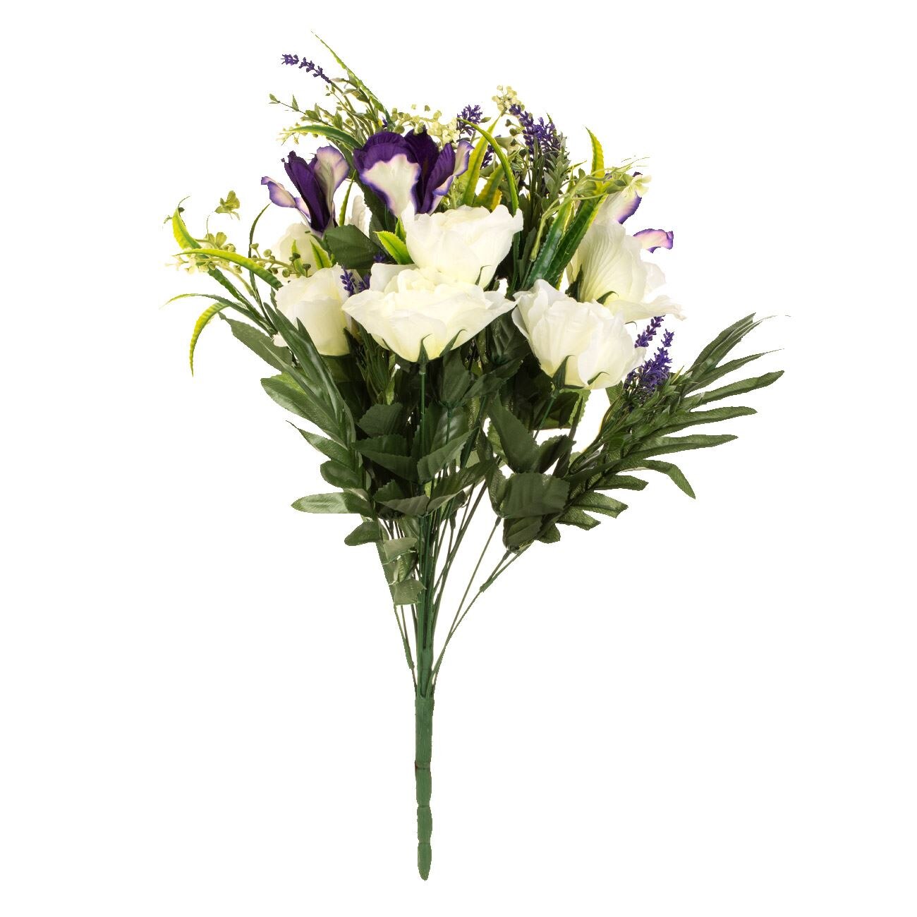 Buchet flori artificiale mov & albe 60cm - eMAG.ro