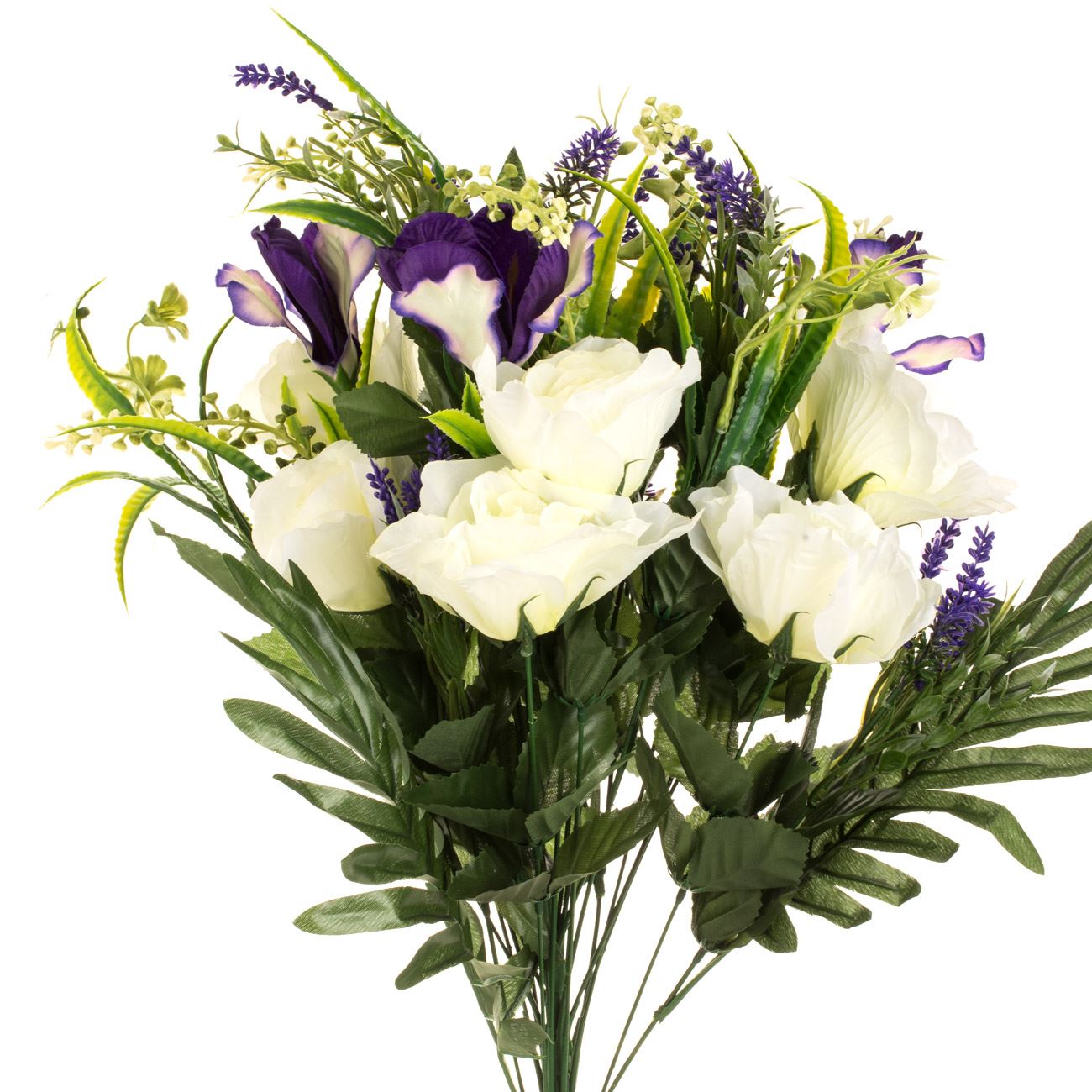 Buchet flori artificiale mov & albe 60cm - eMAG.ro
