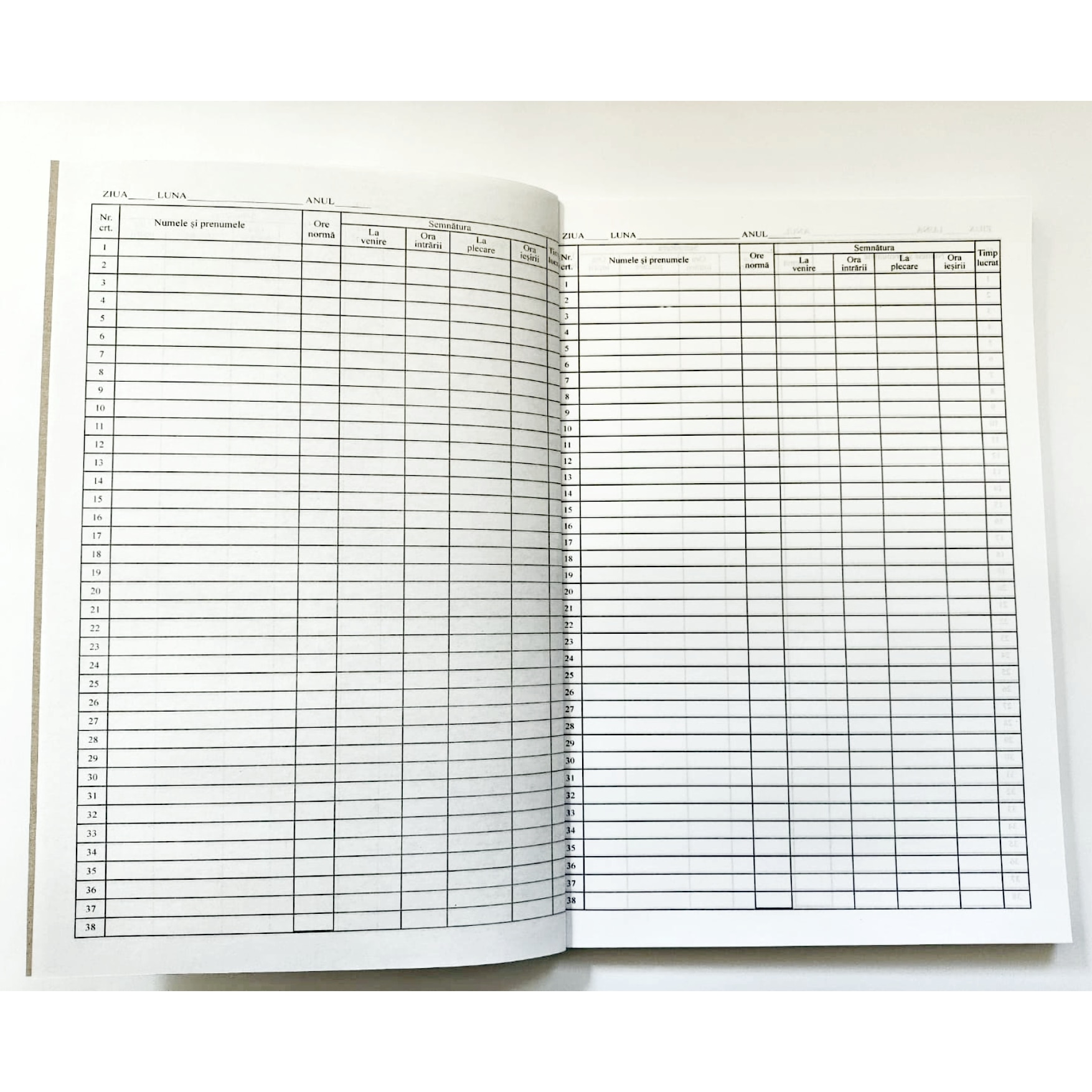 Condica de prezenta, 100 file, format A4, 1 exemplar, hartie offset 60 ...