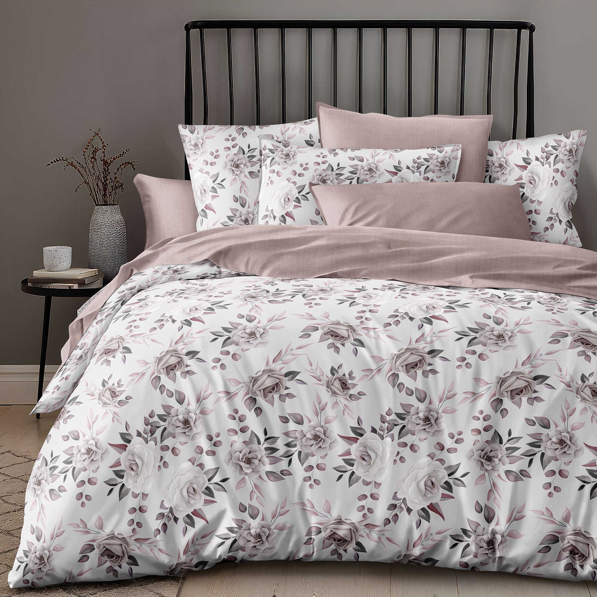 Lenjerie pat dublu Economy NufJoy® 4 piese, cearsaf pat 230x250 cm si ...