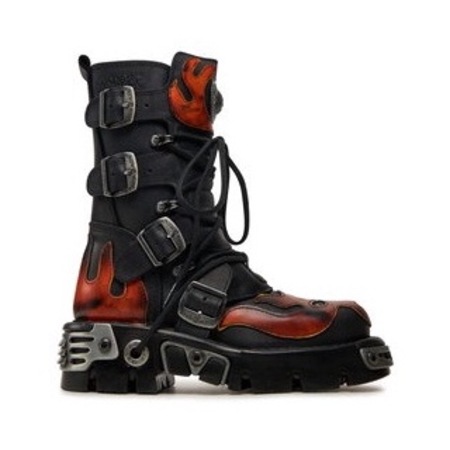 Ghete barbati New Rock, piele naturala, negru, 37 - eMAG.ro