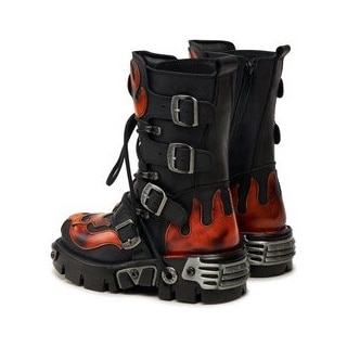 Ghete barbati New Rock, piele naturala, negru, 37 - eMAG.ro