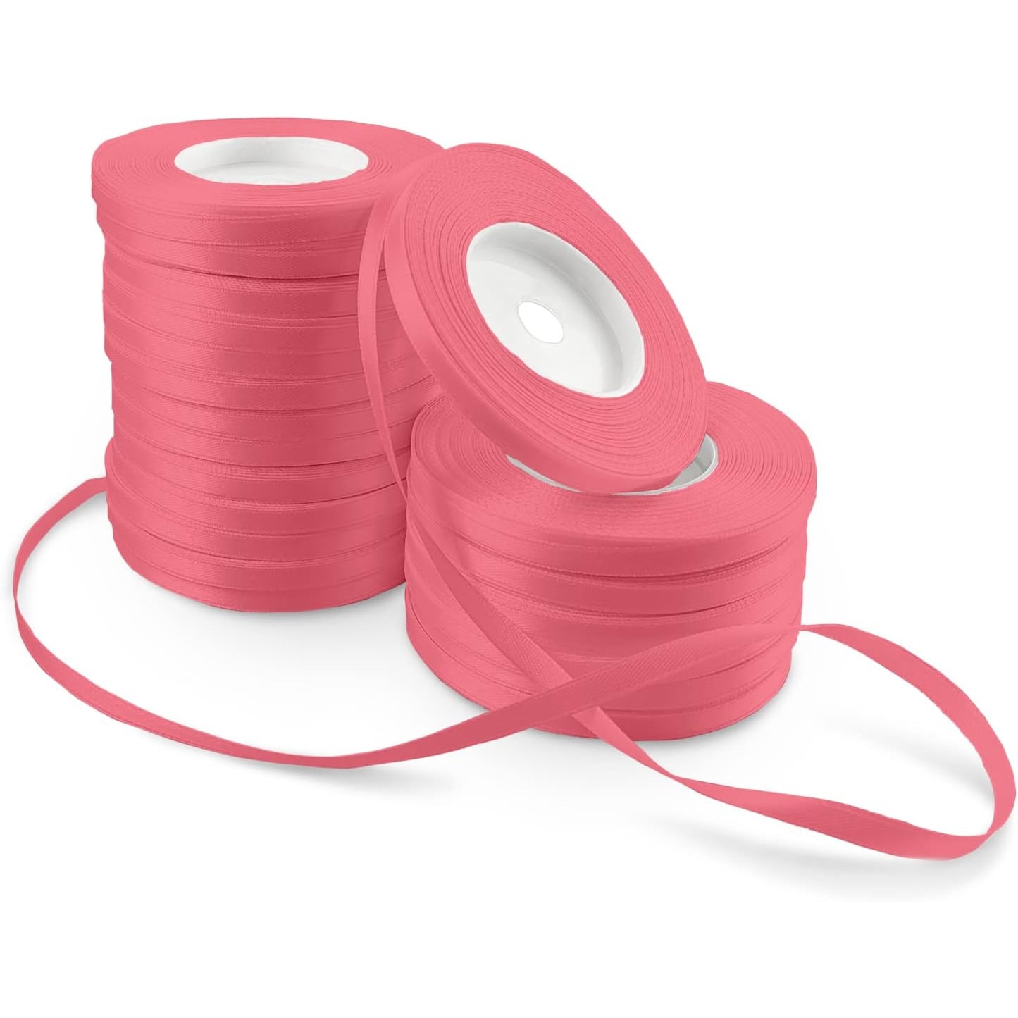 Set de panglici din satin, Netuno, 6mm, 32m, culoare Rosu intens, cu ...