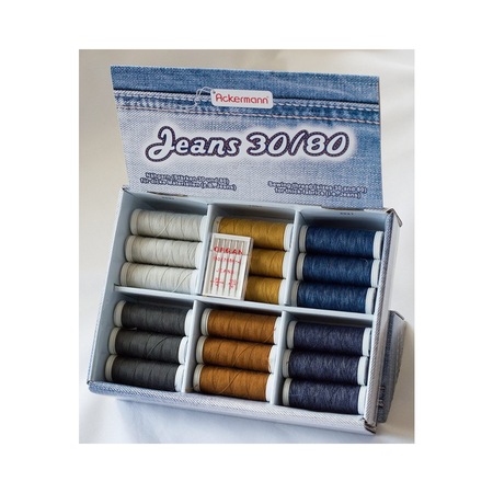Set ata de cusut pentru "DENIM" 6 culori X 6 papiote - eMAG.ro