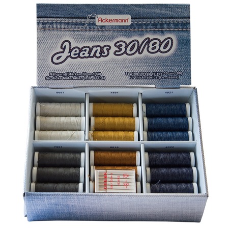 Set ata de cusut pentru "DENIM" 6 culori X 6 papiote - eMAG.ro