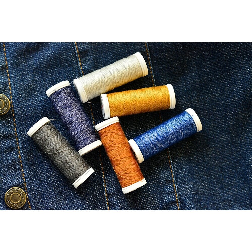 Set ata de cusut pentru "DENIM" 6 culori X 6 papiote - eMAG.ro