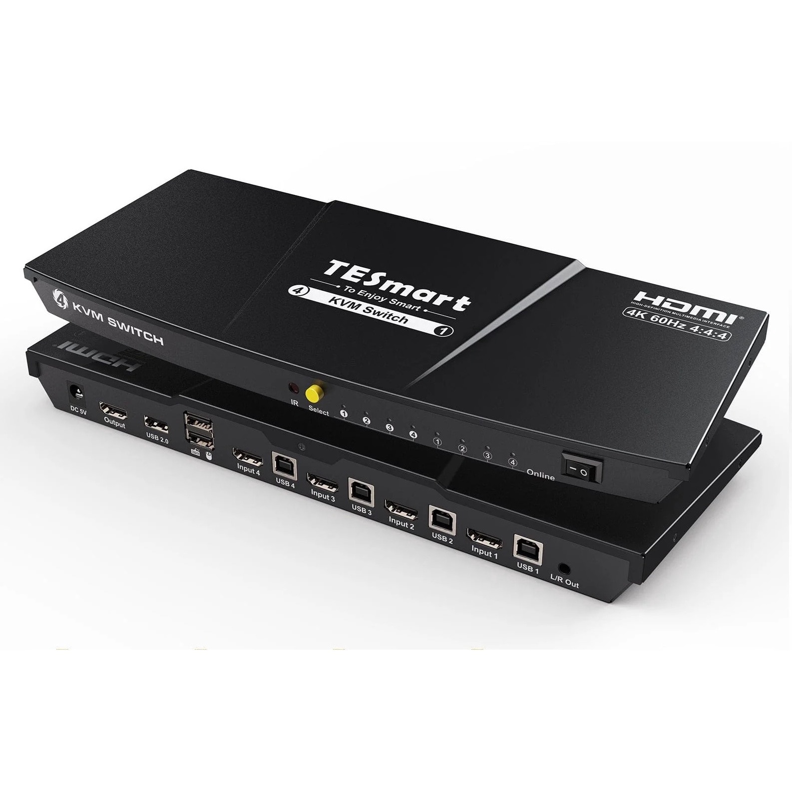 4 x 1 HDMI KVM kapcsoló 4K60 Hz EDID TESmart-tal, 4 PC 1 monitor - eMAG.hu