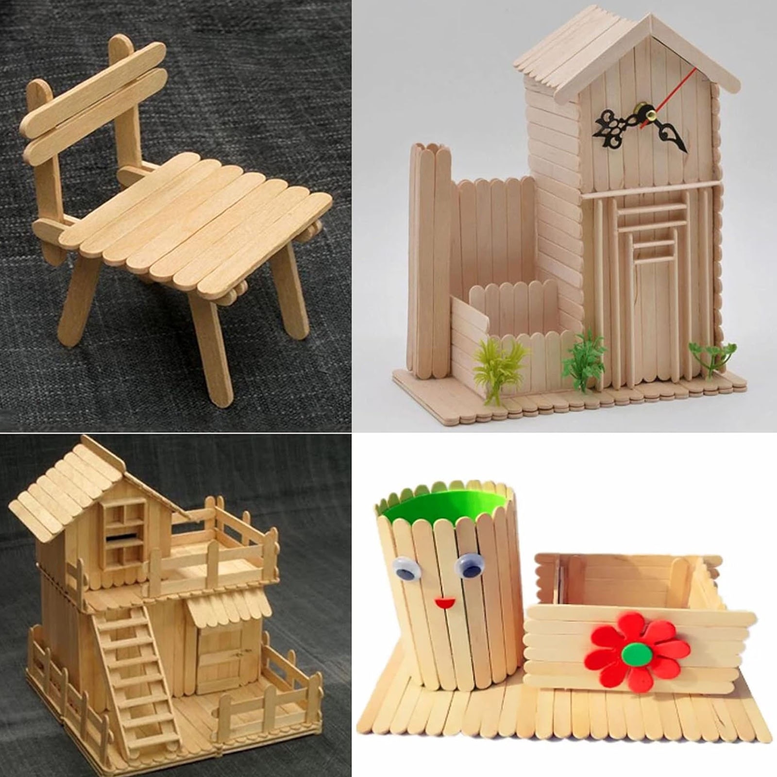 Set 400 bete natur din lemn, Hggzeg, Bete de-nghetata, Accesorii craft ...