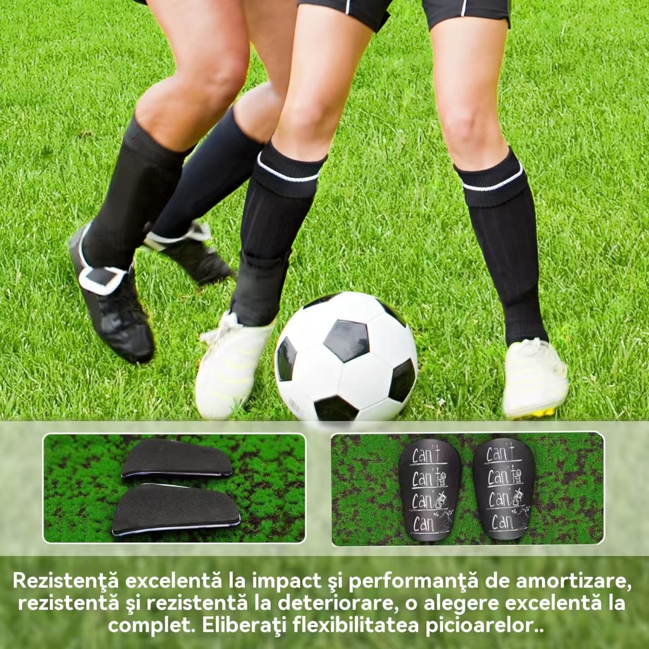 Set 2 aparatori mini pentru fotbal, Plastic, Negru - eMAG.ro