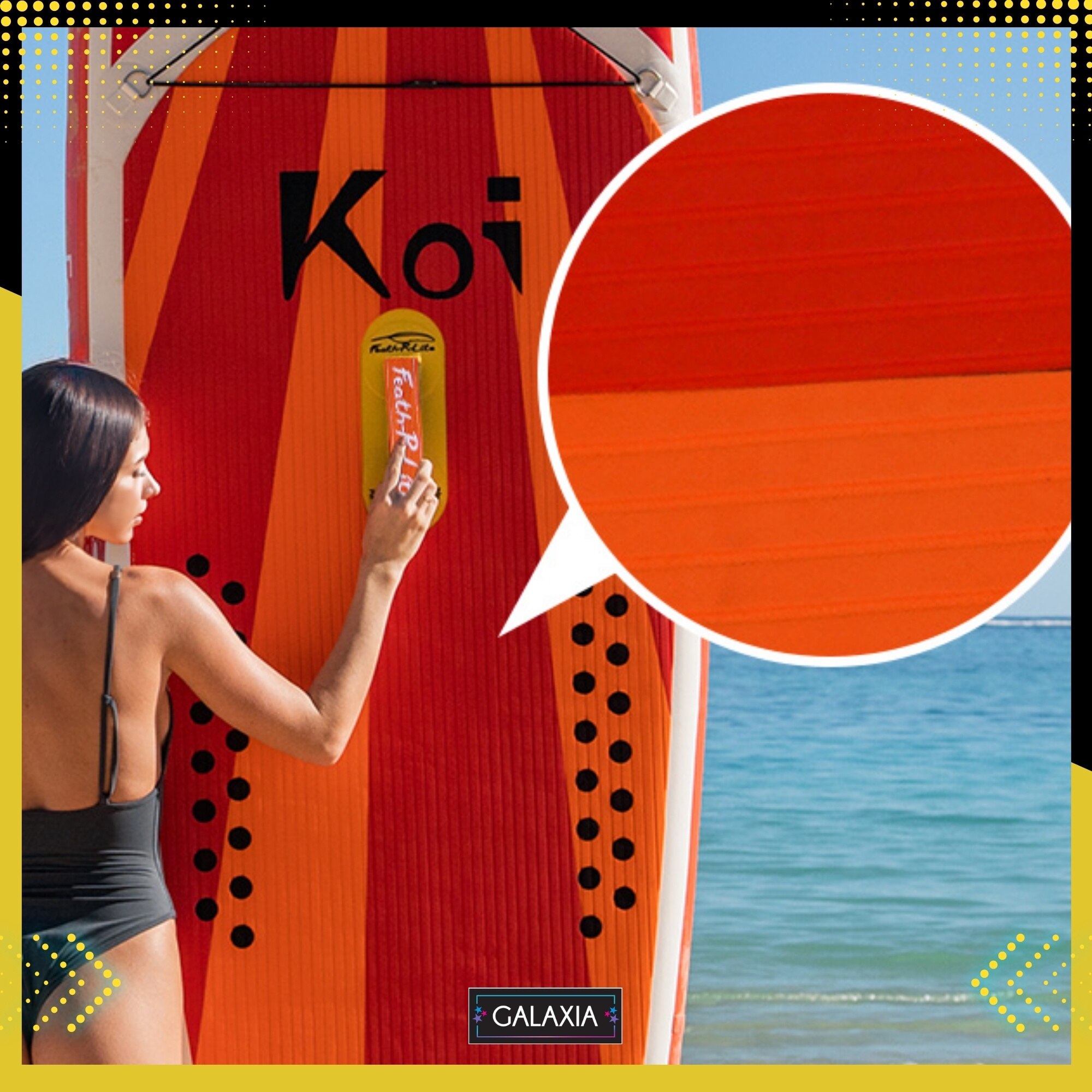 Надуваема дъска за гребане в изправено положение FunWater® KOI 350×83×15cm, с гребло, помпа ...