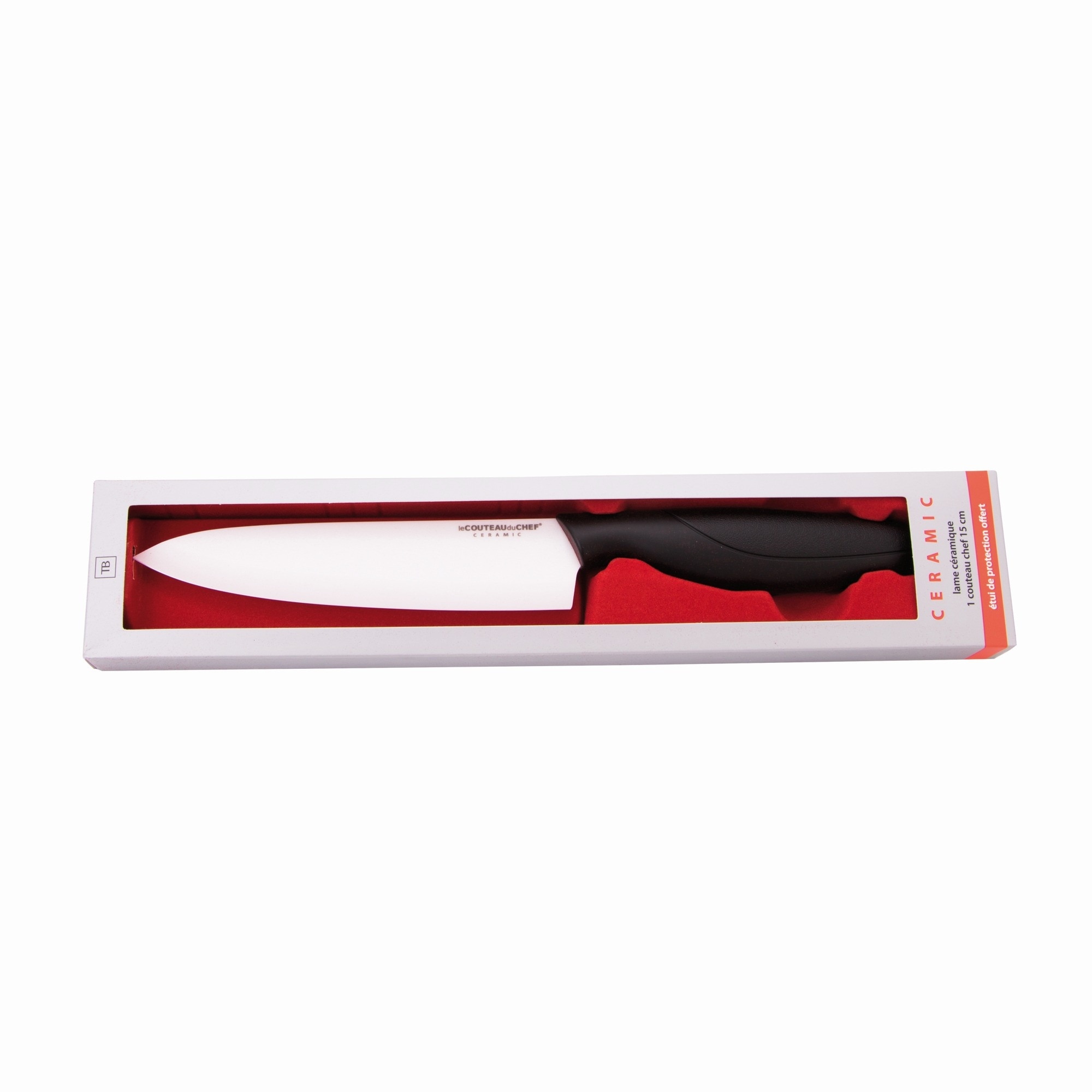 Cutit ceramic de bucatarie Chef TB, 15 cm, Negru/Alb - eMAG.ro